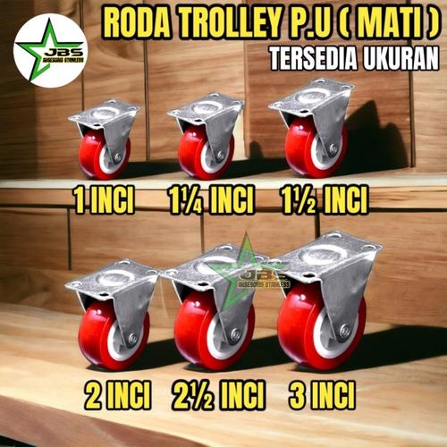 Promo MATI RODA TROLLEY TROLI PU MERAH | 2 INCHI | 21/2 INCHI | 3 INCHI ...