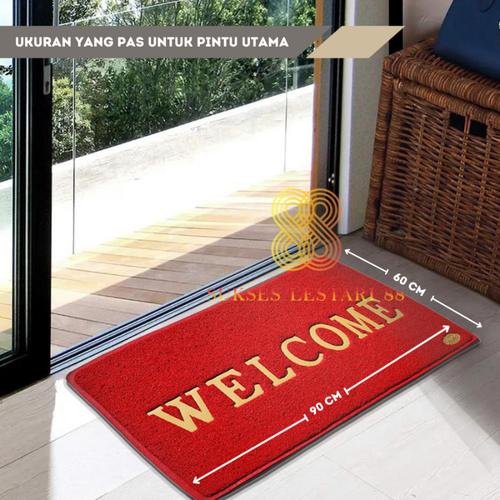 Promo Keset Karpet Anti Slip Welcome 60 x 90 PVC Mie Bihun - Merah ...