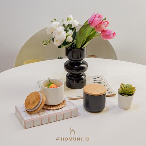 Jual Toples Keramik Estetik Mirae/ Storage Container Aesthetic - White ...