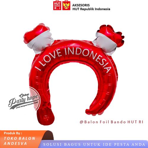 Jual Balon Bando Merah Putih / Balon Foil Bando i love Indonesia ...