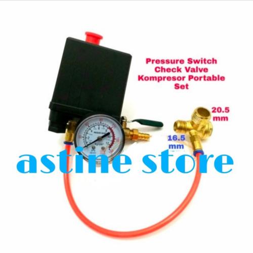 Jual Pressure Switch-Otomatis Kompresor Angin PortableCheck Valve Set ...
