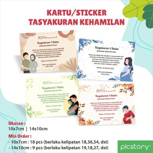 Jual Stiker/Kartu Tasyakuran Kehamilan 4 Bulanan/ 7 Bulanan/ Sticker ...
