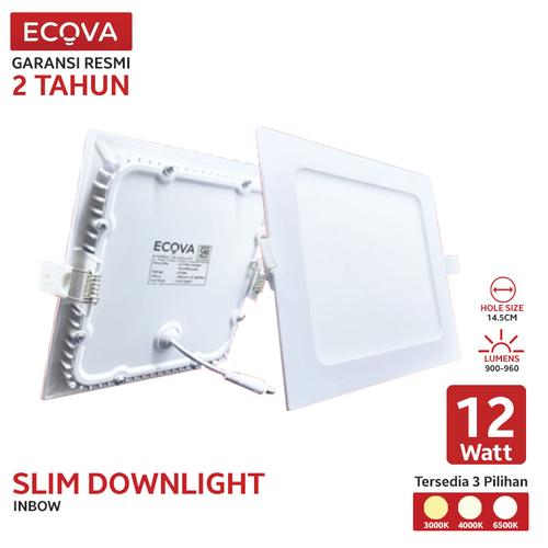 Jual Ecova Slim Downlight Lampu Panel LED Kotak Inbow 12 Watt - Cool ...