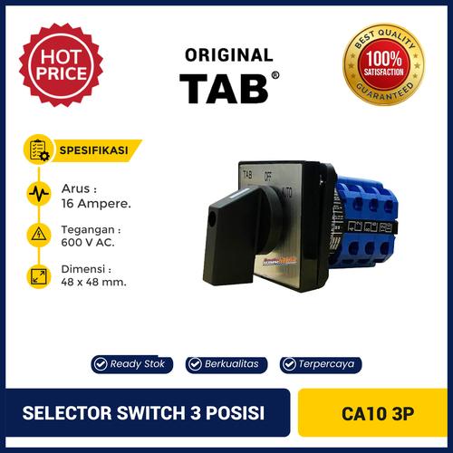 Jual Selector Switch 3 Posisi Manual Off Auto 3 Pole CA-10 TAB CA10 3P ...