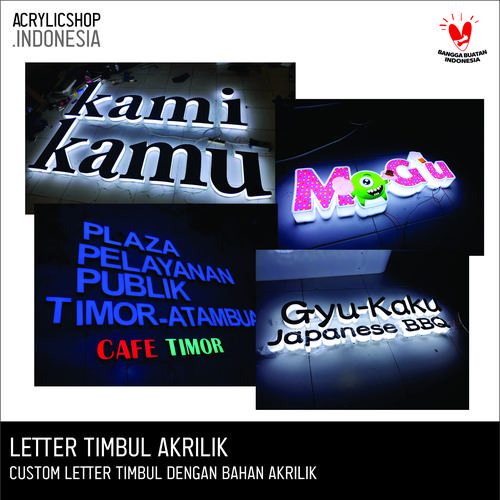 Jual Letter timbul Acrylic/Plat/Stainless | Cutting Acrylic Huruf ...