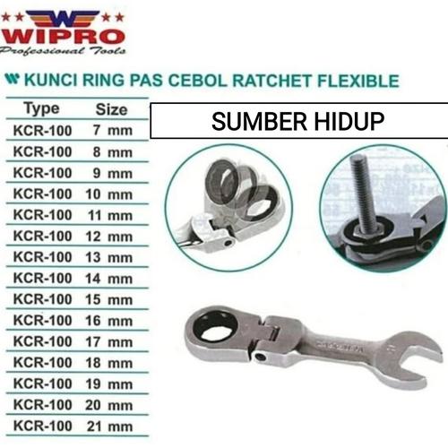 Jual Kunci Ring Pas 18mm Cebol Ratchet Flexible Wipro KCR100 18 mm KCR ...