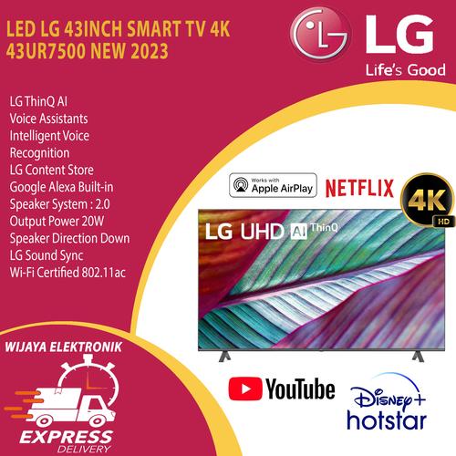 Promo LED LG 43 INCH SMART TV UHD 4K 43UR7500 43" NEW 2023 Cicil 0% 3x ...