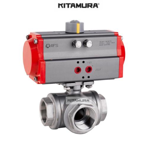Jual Actuator Set Ball valve 3 Way Body Ss316 T -Port 1/2" Double Acting - Jakarta Barat ...