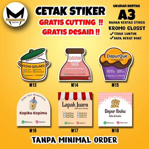 Jual (FREE DESAIN) CETAK STIKER LABEL KEMASAN/LOGO OLSHOP - M1 - Kab ...