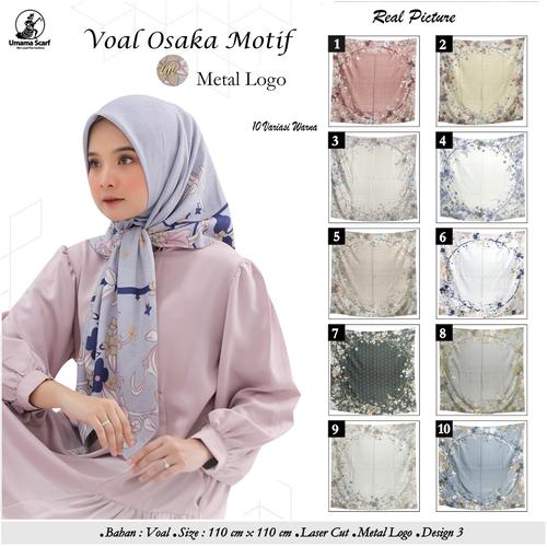 Jual Jilbab Segi Empat Premium Voal Osaka Design 3 Metal Logo by Umama ...