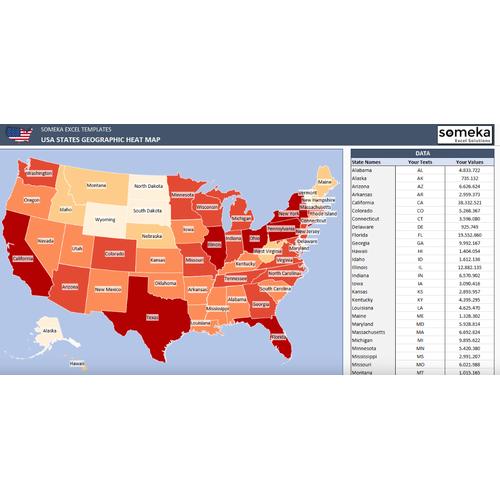 Jual US Geographic Heat Map Generator Excel Template - Kab. Bekasi ... Jual US Geographic Heat Map Generator Excel Template - Kab. Bekasi ...