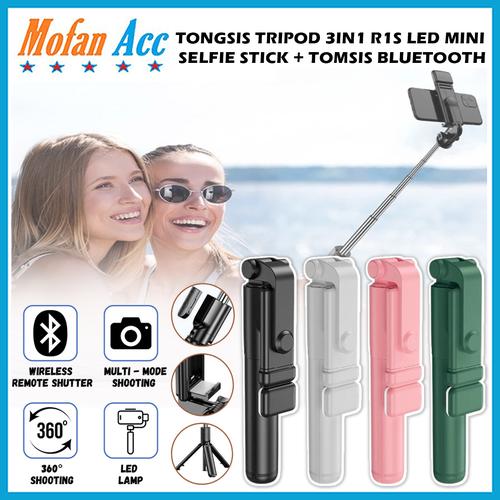 Jual Tongsis Tripod LED R1S 3IN1 Mini Selfie Stick + Tomsis Bluetooth ...