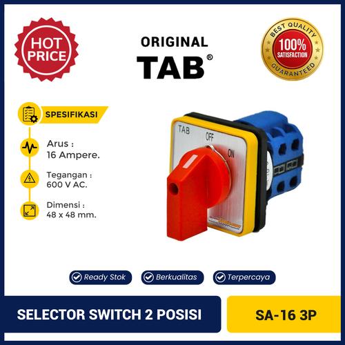 Promo Selector Switch 2 Posisi On Off 3 Pole SA-16 TAB Selector Amper ...