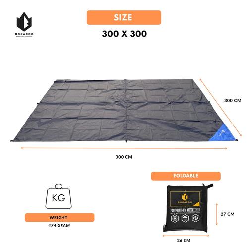 Jual FOOTPRINT ULTRALIGHT BOGABOO 3x3 M 4 IN 1 ANTI AIR - HITAM 300X300 ...