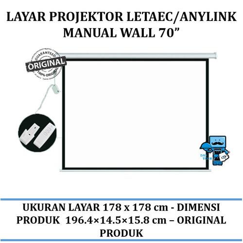 Jual LAYAR PROJEKTOR LETAEC/ANYLINK MANUAL WALL 70” - ORIGINAL PRODUK ...