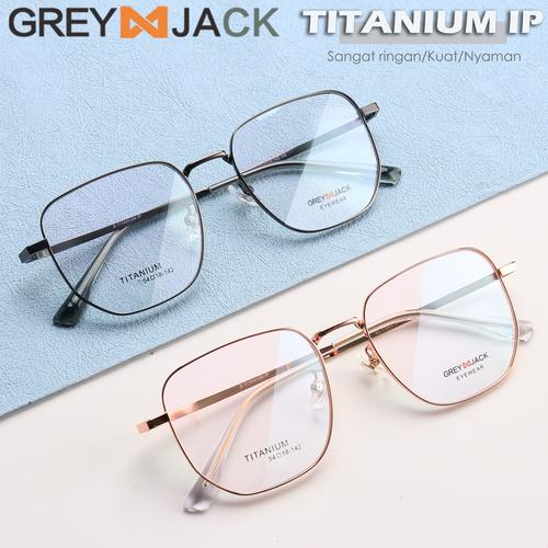 Promo Grey Jack Frame Kacamata Titanium Model Kotak Style Simple Minus ...