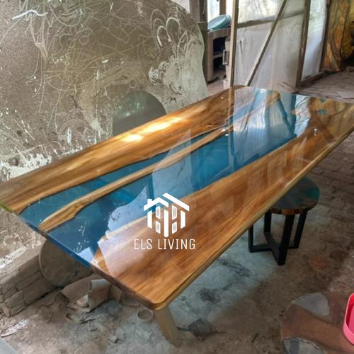 Jual MEJA RESIN KAYU JATI MEJA RESIN BLUE - Kab. Jepara - ELS LIVING ...