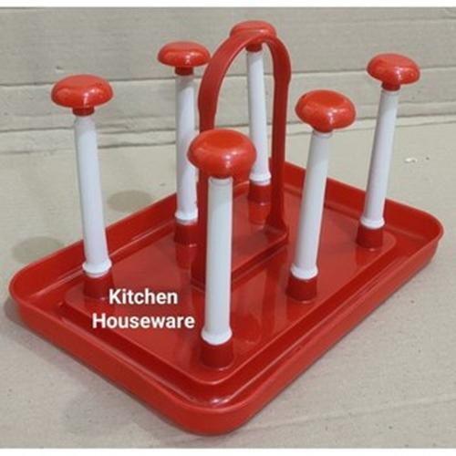Jual Rak Gelas Tempat Gelas Stand Glass Segi Plastik Warna Warni - Kota ...