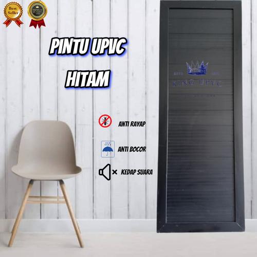 Jual pintu kamar full panel UPVC HITAM swing - Hitam, T.2100xL.800 ...