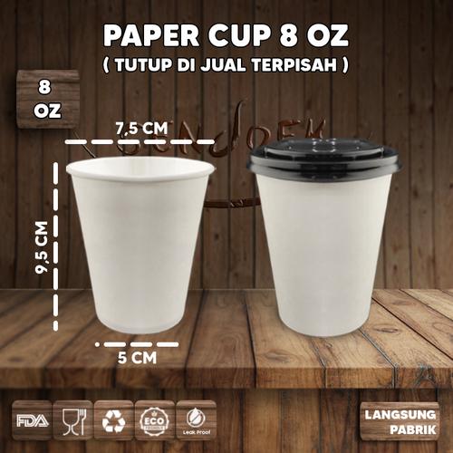 Promo HOT PAPER CUP | GELAS KERTAS MINUMAN PANAS | CUP PAPER 8 OZ - Putih, CUP - Jakarta Timur ...
