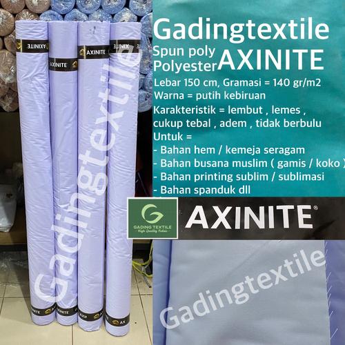 Jual kain spun poly polyester AXINITE bahan kemeja seragam putih per 1 ...