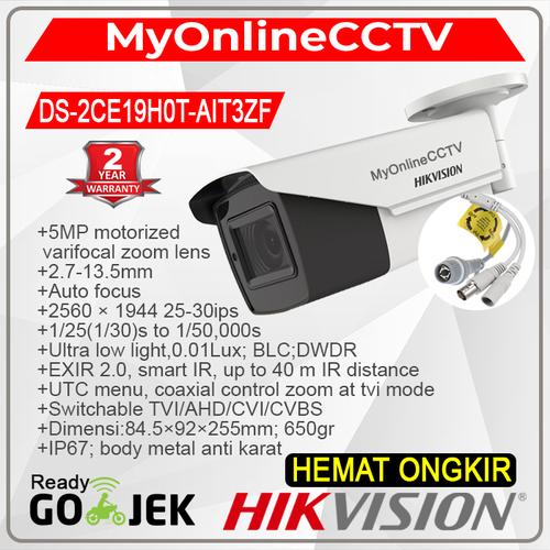 Promo DS-2CE19H0T-AIT3ZF Hikvision 5MP Motorized Varifocal Zoom CCTV Outdoor Cicil 0% 3x ...