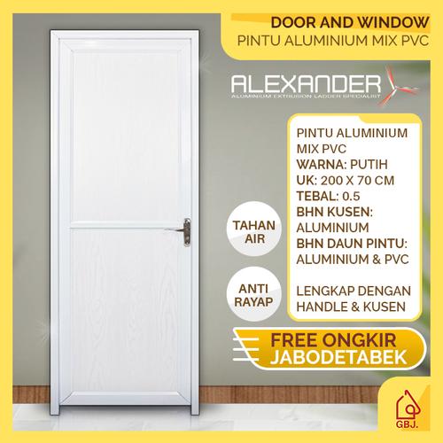 Jual PINTU ALUMINIUM MIX PVC ALUMIX 200 X 70 ALEXANDER PUTIH KAMAR MANDI - Bukaan Kiri - Kota ...
