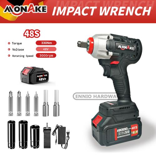 Jual MONAKE 48S Mesin Impact Drill Baterai Cordless Brushless Mesin bor ...