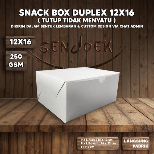 Jual SNACK BOX KOTAK PUTIH 250 GSM | DUS SNACK POLOS 250 GSM - 14x12 ...
