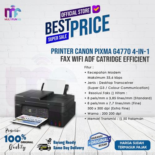 Promo Printer Canon PIXMA G4770 4-in-1 Fax Wifi Adf Catridge Efficient ...