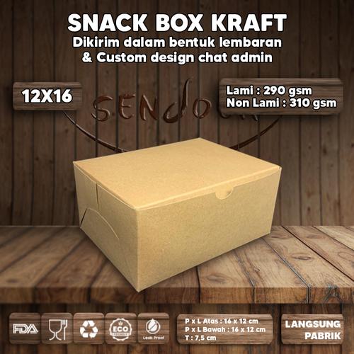 Promo SNACK BOX NASI UKURAN 16 X 12 | DUS KATERING KRAFT LAMINASI 310 ...
