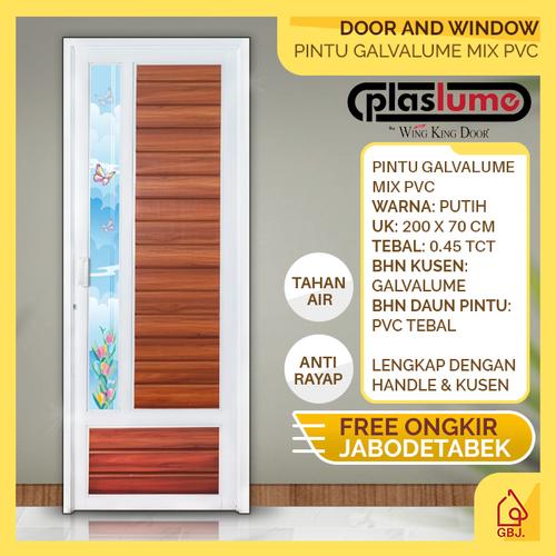 Jual PINTU GALVALUM MIX PVC KACA MOTIF 200 X 70 PLASLUME PUTIH KAMAR ...