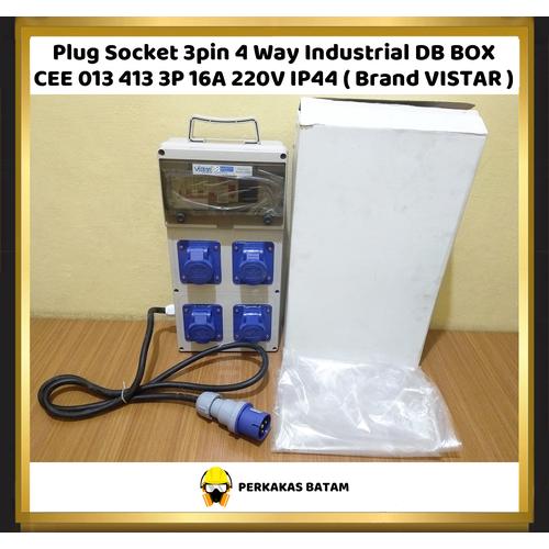 Jual Plug Socket 3pin 4 Way Industrial DB BOX CEE 013 413 3P 16A 220V ...