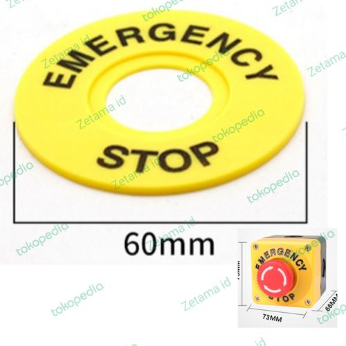 Jual Name Plate Emergency Stop Label Tombol Emergency - Jakarta Barat ...