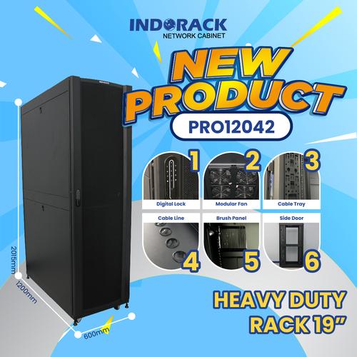 Promo PRO12042 - 42U Heavy Duty Rack Depth 1200mm Perforated Door 19 ...