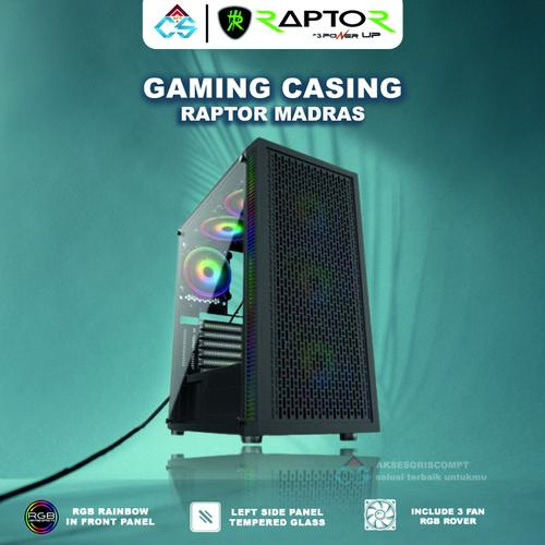 Jual Casing Gaming RAPTOR MADRAS - Casing Gaming FULL ATX - 3FAN LOOP ...