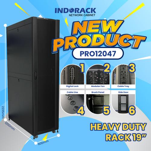 Promo INDORACK - PRO12047 - HEAVY DUTY RACK 47U 19" PERFORATED DOOR ...