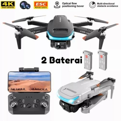 Jual K101 Max/Z888 drone 4K Dual Camera Optical flow Anti tabrak Vs E99 - Hitam 2 Battre ...