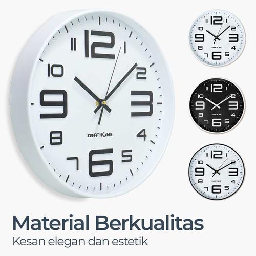 Promo Jam Dinding Taff Design Bulat Modern Minimalis 30 cm Silent ...