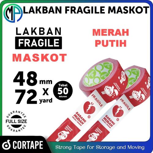 Jual Lakban Fragile Maskot Merah Putih 48mm x 72yard (2inch) Rusfet ...