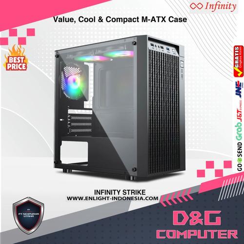 Jual Casing Infinity STRIKE - mATX Gaming Case - INCLUDE 3 FAN ...