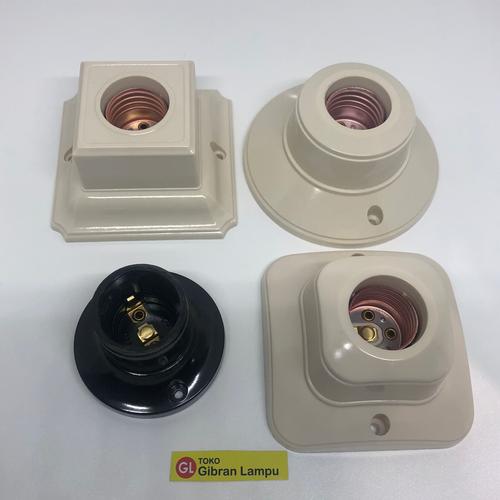 Jual Fitting Plafon Broco Bulat Cream - New Ceiling Lamp Holder E27 ...
