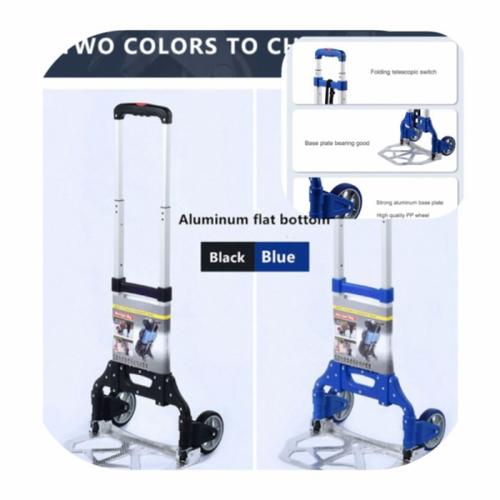 Jual gerobak besi hand truck trolley barang trolley lipat biru 150-300 ...