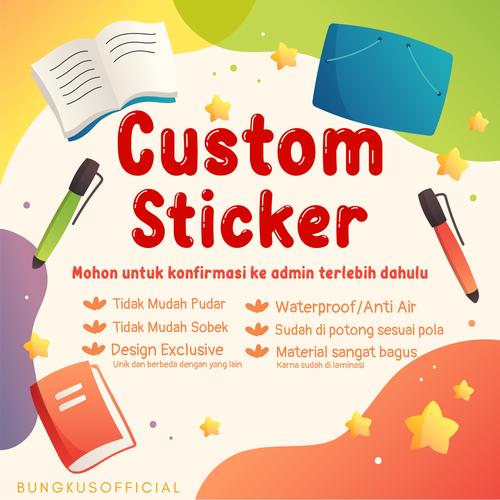 Jual Custom Ukuran Sticker/Label Nama Karakter Waterproof -KONFIRMASI ...