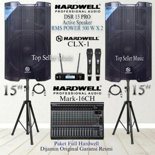 Jual Paket Sound System Speaker Aktif Hardwell DSR 15 PRO Mixer Mark16 ...