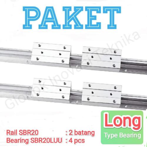 Jual paket set rail guide linear SBR20 SBR 20 LUU shaft + 4 block ...