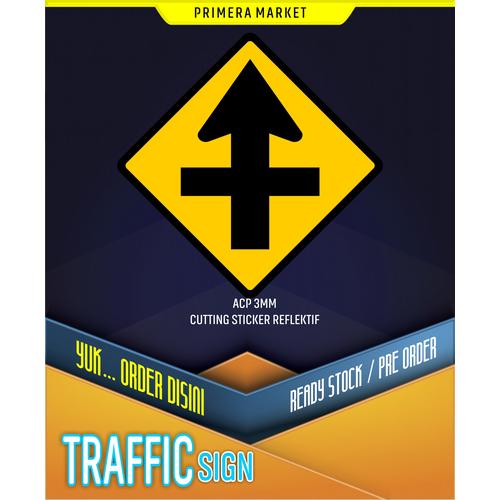 Jual PREORDER TRAFFIC SIGN / RAMBU JALAN PERSIMPANGAN 4 LURUS - 40 CM ...