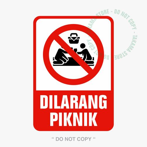Jual Rambu dilarang piknik 35cm x 50cm plat alumunium - Kota Bandung ...