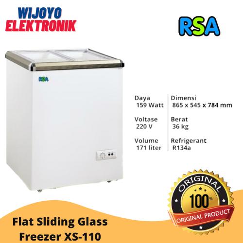 Jual RSA Sliding Flat Glass Freezer XS-110 / XS110 kaca datar 100 liter ...