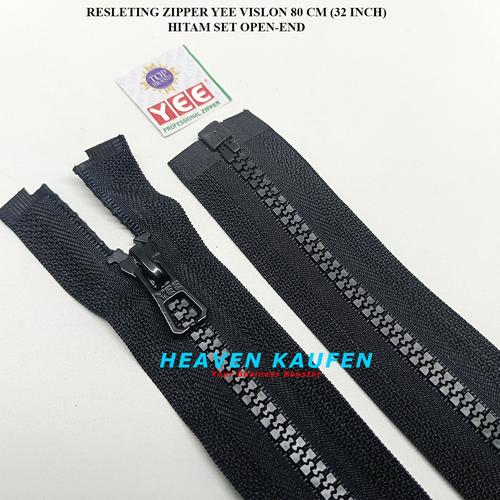 Jual Resleting Zipper Jaket Hoodie YEE Vislon 80 cm Hitam Set Open ...